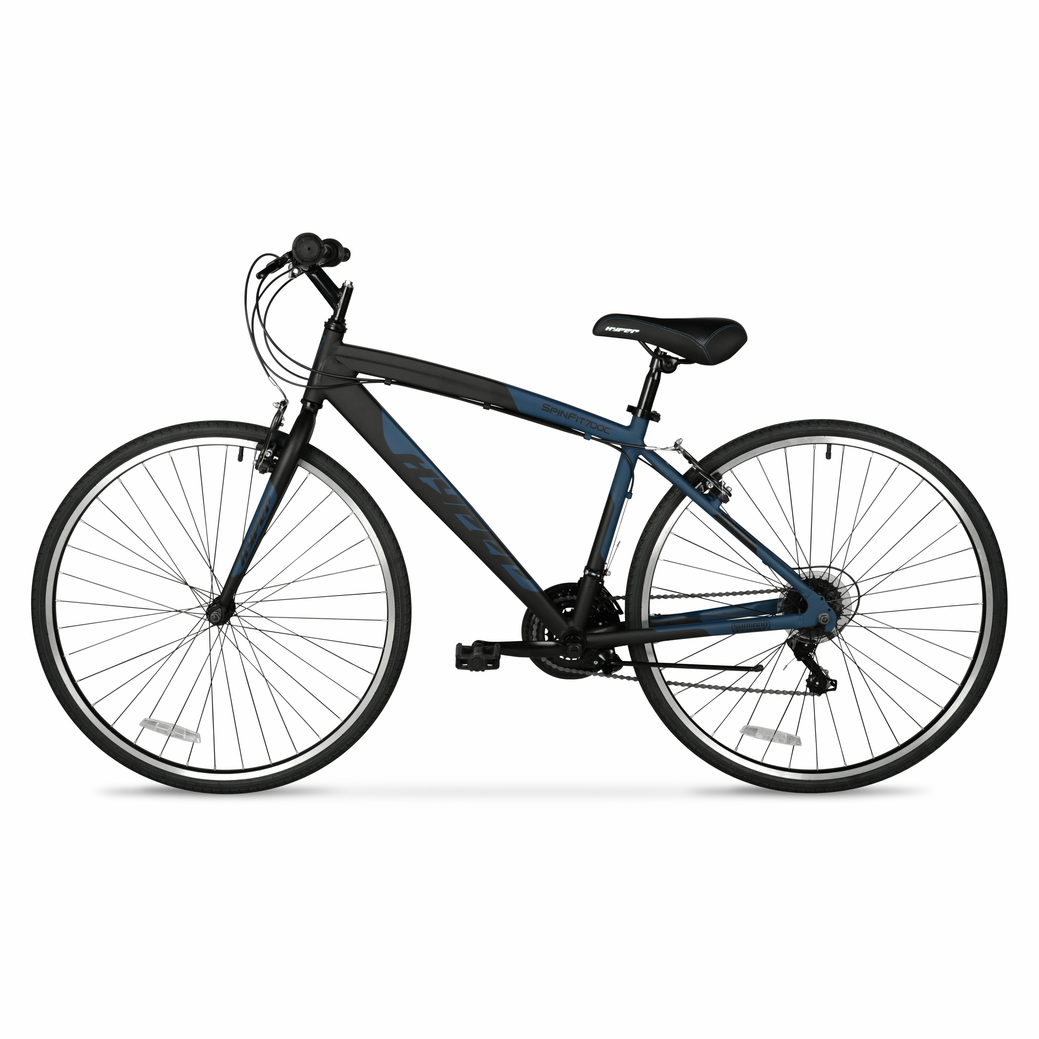 Hyper Bicycle 700c Spin Fit Hybrid Bike, Adults Ages 14+ Years, Black ...